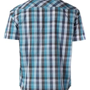 Gioberti Men's Short Sleeve Plaid Western Shirt, Blue Checkered, Medium