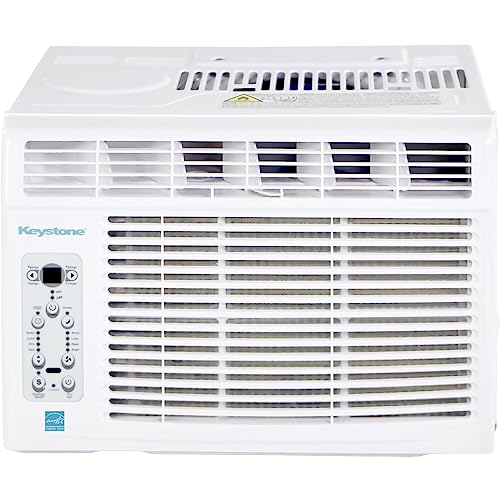 Keystone Energy Star 12,000 BTU Window Mounted Air Conditioner & Dehumidifier with Smart Remote Control - Window AC Unit for Apartment, Living Room, Garage & Medium Sized Rooms up to 550 Sq.Ft.