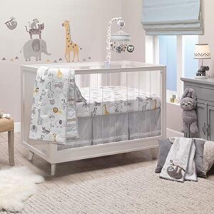 lambs & ivy animal jungle cotton jersey 4-piece crib bedding set - multicolor