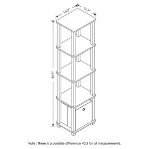 FURINNO TNT No Tools 5-Tier Display Decorative Shelf, French Oak Grey/Black/Black