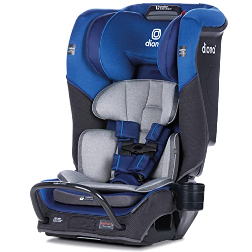 Diono Radian 3QX 4-in-1 Rear & Forward Facing Convertible Car Seat, Safe+ Engineering 3 Stage Infant Protection, 10 Years 1 Car Seat, Ultimate Protection, Slim Fit 3 Across, Blue Sky