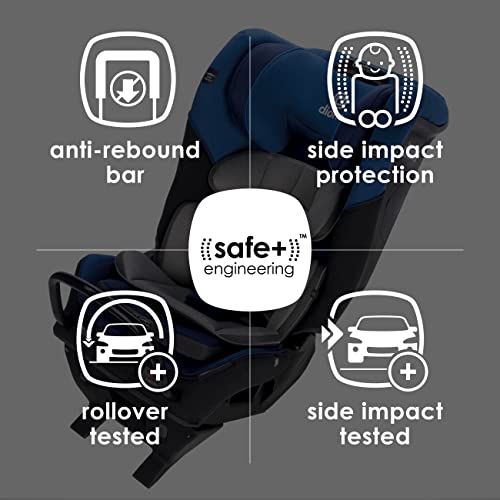 Diono Radian 3QX 4-in-1 Rear & Forward Facing Convertible Car Seat, Safe+ Engineering 3 Stage Infant Protection, 10 Years 1 Car Seat, Ultimate Protection, Slim Fit 3 Across, Blue Sky