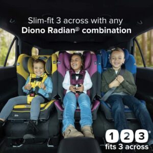 Diono Radian 3QX 4-in-1 Rear & Forward Facing Convertible Car Seat, Safe+ Engineering 3 Stage Infant Protection, 10 Years 1 Car Seat, Ultimate Protection, Slim Fit 3 Across, Blue Sky