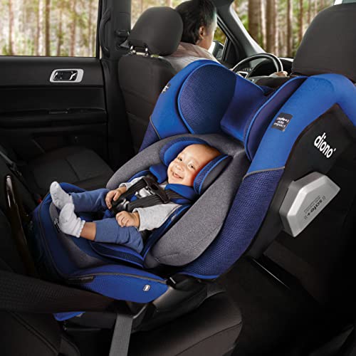 Diono Radian 3QXT 4-in-1 Rear and Forward Facing Convertible Car Seat, Safe Plus Engineering, 4 Stage Infant Protection, 10 Years 1 Car Seat, Slim Fit 3 Across, Blue Sky