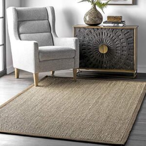 nuloom elijah farmhouse seagrass area rug, 3' x 5', brown