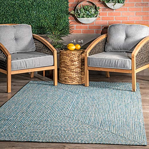 nuLOOM Wynn Braided Indoor/Outdoor Accent Rug, 3x5, Aqua