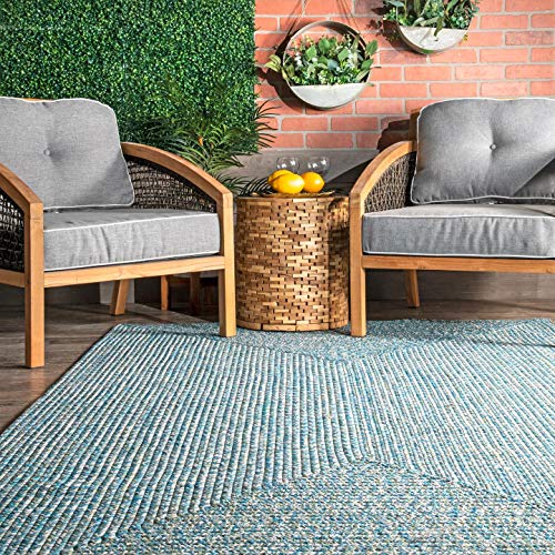 nuLOOM Wynn Braided Indoor/Outdoor Accent Rug, 3x5, Aqua