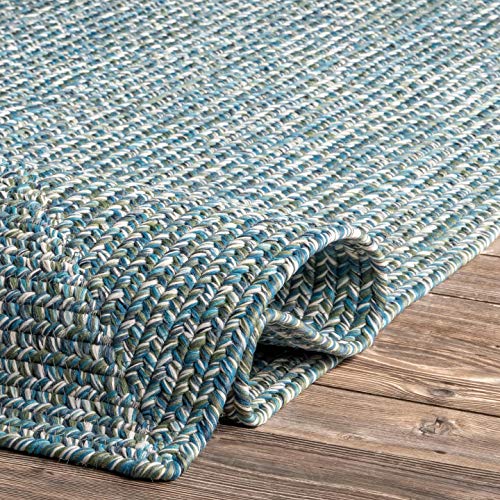 nuLOOM Wynn Braided Indoor/Outdoor Accent Rug, 3x5, Aqua