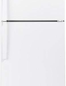 GE 30 Inch Freestanding Top Freezer Refrigerator with 19.11 cu. ft. Total Capacity, 2 Glass Shelves, 5.6 cu. ft. Freezer Capacity, Right Hinge, Crisper Drawer, Frost Free Defrost (White)