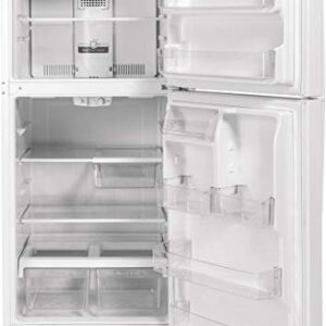 GE 30 Inch Freestanding Top Freezer Refrigerator with 19.11 cu. ft. Total Capacity, 2 Glass Shelves, 5.6 cu. ft. Freezer Capacity, Right Hinge, Crisper Drawer, Frost Free Defrost (White)