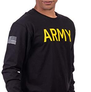 Army PT Style Shirt | U.S. Military Physical Training Workout Long Sleeve T-Shirt, Black-(LSBLK,XL)