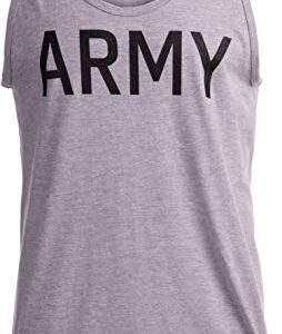 Army PT Style Tank Top | U.S. Military Physical Training Infantry Workout Sleeveless Work Out Shirt, Grey-(TankGRY,L)