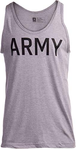 Army PT Style Tank Top | U.S. Military Physical Training Infantry Workout Sleeveless Work Out Shirt, Grey-(TankGRY,L)