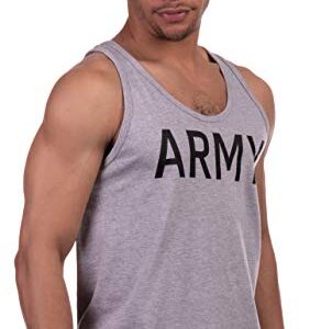 Army PT Style Tank Top | U.S. Military Physical Training Infantry Workout Sleeveless Work Out Shirt, Grey-(TankGRY,L)