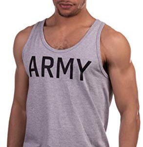 Army PT Style Tank Top | U.S. Military Physical Training Infantry Workout Sleeveless Work Out Shirt, Grey-(TankGRY,L)