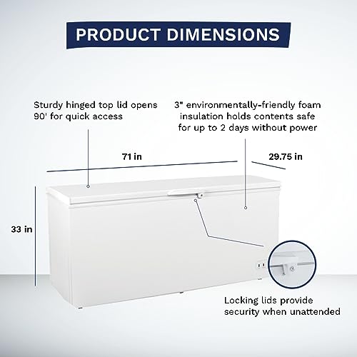 Kratos Refrigeration 69K-749HC Solid Top Chest Freezer, 19.4 Cu. Ft. Capacity