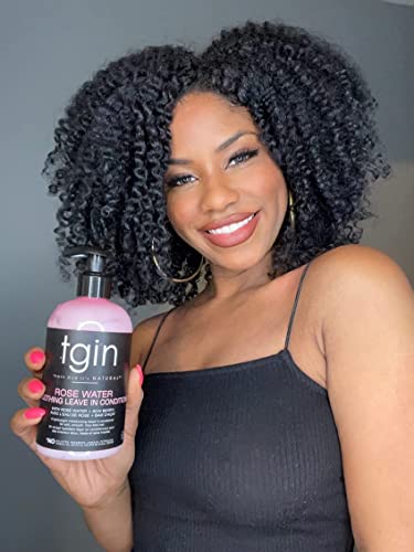 tgin Rose Water Smoothing Leave-In Conditioner for Natural Hair - Protective Styles - Curls - Waves - Detangler - Great for low porosity hair - Fine hair 13oz