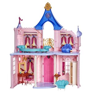 disney princess fashion doll castle, dollhouse 3.5 feet tall with 16 accessories and 6 pieces of furniture (amazon exclusive)