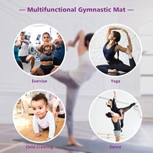 Nightcore 4'x10'x2 Thick Folding Gymnastics Mat, Gym Exercise Pad with Carrying Handles, PU Leather Tumbling Mats, Lightweight Gymnastics Panel Mat for MMA, Aerobics, Stretching, Home Yoga (Purple)