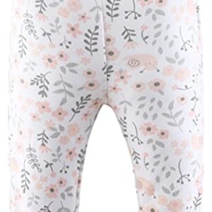 The Peanutshell Baby Girl Pants Set | 5 Pack in Newborn to 24 Month Sizes | Floral, Pink, White, Stars (as1, Age, 12_Months)