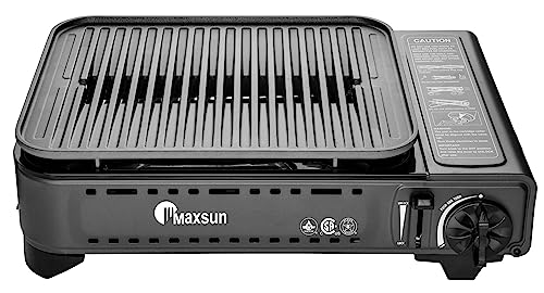 Maxsun Portable Tabletop BBQ Gas Grill Stove with Carrying Case, 7,250BTU, Camp Stove, Korean Style Barbecue,