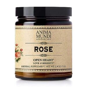 Anima Mundi Rose Petal Powder - 100% Organic Rose Powder for Teas, Lattes, Smoothies & More - Natural Formula to Support Positive Mood (2.5oz / 71g)