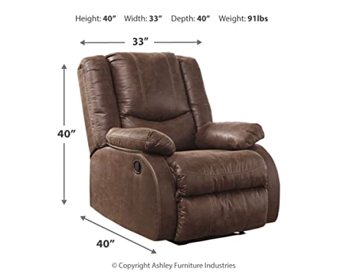 Signature Design by Ashley Bladewood Faux Leather Pebble Manual Zero Wall Recliner, Brown