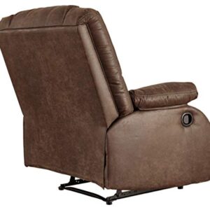 Signature Design by Ashley Bladewood Faux Leather Pebble Manual Zero Wall Recliner, Brown