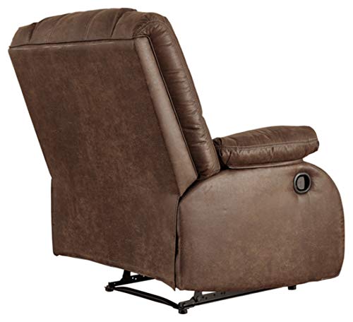 Signature Design by Ashley Bladewood Faux Leather Pebble Manual Zero Wall Recliner, Brown