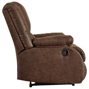 Signature Design by Ashley Bladewood Faux Leather Pebble Manual Zero Wall Recliner, Brown