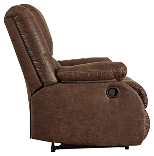 Signature Design by Ashley Bladewood Faux Leather Pebble Manual Zero Wall Recliner, Brown