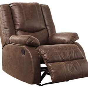 Signature Design by Ashley Bladewood Faux Leather Pebble Manual Zero Wall Recliner, Brown