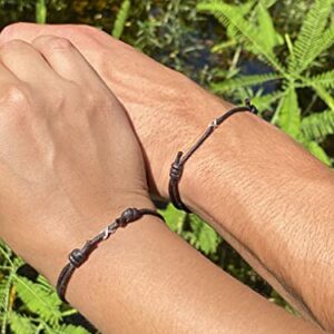 Matching Couple Infinity Bracelets - Vows of Eternal Love, Leather Bracelet, His and Hers San Valentines Gift, Men Women Love Gifts, Best Friend Accessories, Pulseras Para Parejas (Silver)