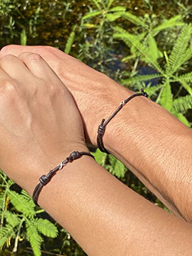 Matching Couple Infinity Bracelets - Vows of Eternal Love, Leather Bracelet, His and Hers San Valentines Gift, Men Women Love Gifts, Best Friend Accessories, Pulseras Para Parejas (Silver)