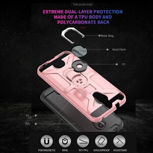 YmhxcY Coolpad Legacy S Case with HD Screen Protector 360 Degree Rotating Ring Kickstand Holder Dual Layers of Shockproof Phone Case for Coolpad Legacy S-ZS Rose Gold