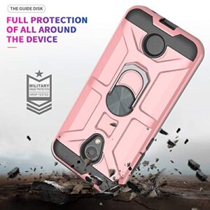 YmhxcY Coolpad Legacy S Case with HD Screen Protector 360 Degree Rotating Ring Kickstand Holder Dual Layers of Shockproof Phone Case for Coolpad Legacy S-ZS Rose Gold