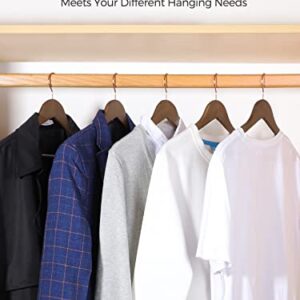 Smartor Wooden Hangers 20 Pack, Sturdy Coat Hangers for Closet, Quality Non Slip Hangers, Premium Heavy Duty Hangers, Durable Coat Hanger, Pants Hanger, Suit Hangers, with 360° Rotating Hook, Walnut