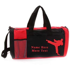 personalized kids 18 inch sport duffel bag with custom name & text - martial arts male