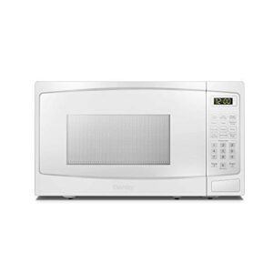 danby dbmw0720bww 0.7 cu.ft. countertop microwave in white - 700 watts, small microwave with push button door