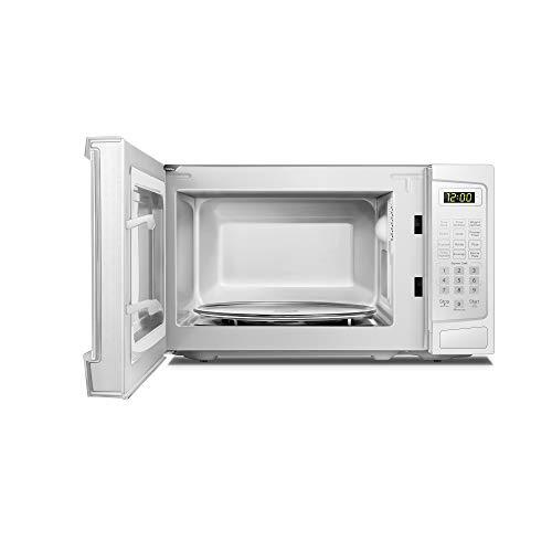 Danby DBMW0720BWW 0.7 Cu.Ft. Countertop Microwave In White - 700 Watts, Small Microwave With Push Button Door