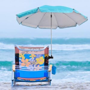 AMMSUN Chair Umbrella with Universal Clamp 43 inches UPF 50+,Portable Clamp on Patio / Beach Chair,Stroller,Sport chair,Wheelchair and Wagon,Bright Blue