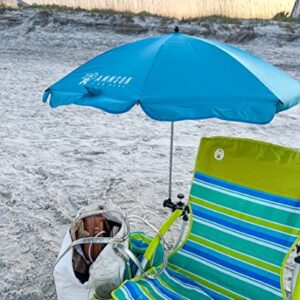 AMMSUN Chair Umbrella with Universal Clamp 43 inches UPF 50+,Portable Clamp on Patio / Beach Chair,Stroller,Sport chair,Wheelchair and Wagon,Bright Blue