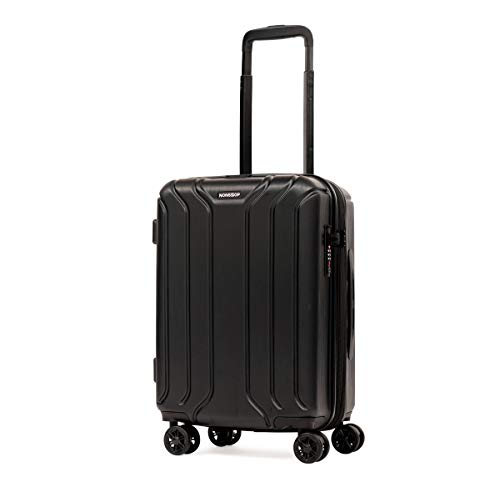 NONSTOP NEW YORK Luggage Expandable Spinner Wheels hard side shell Travel Suitcase Set 3 Piece (Black, 3-Piece Set (20/24/28) W/Power Bank)