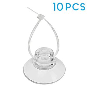 Pawfly 10 Pack Suction Cups with 20 Pieces Adjustable Zip Ties for Aquarium Fish Tank Binding Moss Shrimp Dodging Nest