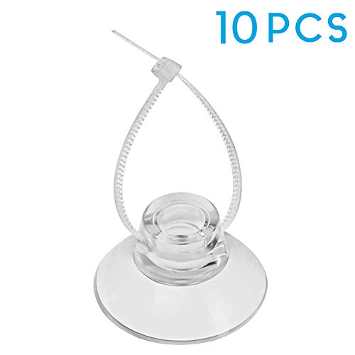 Pawfly 10 Pack Suction Cups with 20 Pieces Adjustable Zip Ties for Aquarium Fish Tank Binding Moss Shrimp Dodging Nest