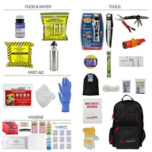 Ready America 72 Hour Elite Emergency Kit, 1-Person, 3-Day Backpack, Includes First Aid Kit, Survival Blanket, Emergency Food, Portable Disaster Preparedness Go-Bag for Earthquake, Fire, Flood