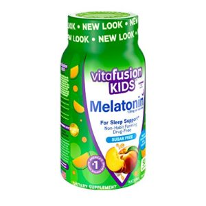 Vitafusion Kids Melatonin Gummy Supplements, Tropical Peach Flavored Sleep Support Supplements (1), 50 Count