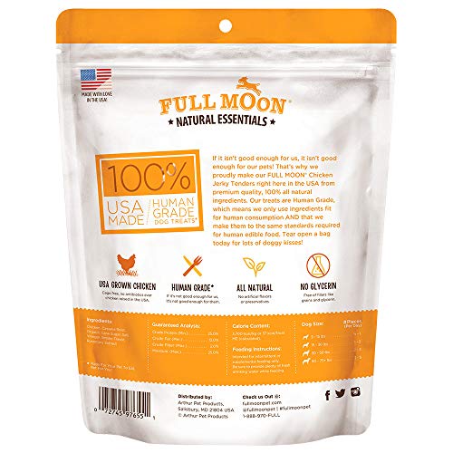 Full Moon Chicken Jerky Tenders Healthy All Natural Dog Treats Human Grade Made in USA 26 oz