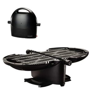 nomadiq portable propane gas grill | small, mini, lightweight tabletop bbq | perfect for camping, tailgating, outdoor cooking, rv, boats, travel (grill)