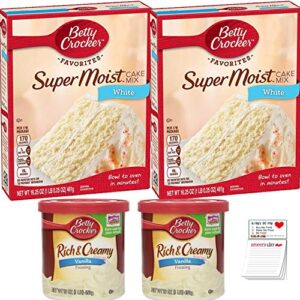 white cake and vanilla frosting snack fun bundle 2 cake mixes 15.2oz 2 vanilla frosting tubs 16oz and snack fun shopping pad